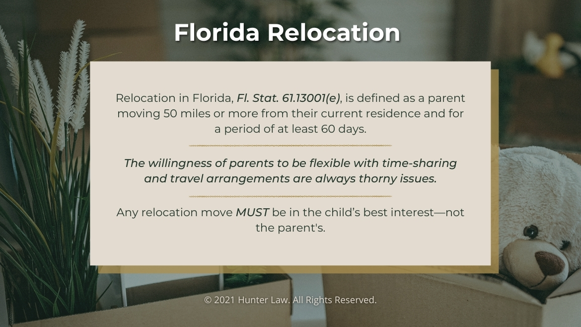 Florida Relocation Issues with a Time-Sharing Agreement