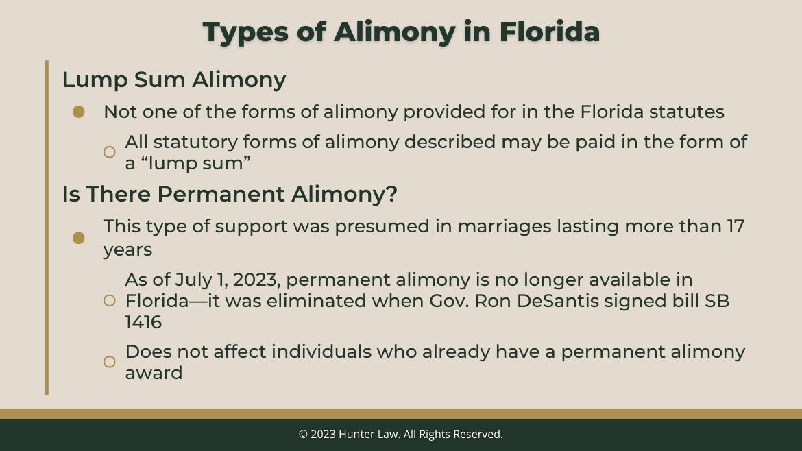 What Are Your Alimony Options in a Florida Divorce? | Hunter Law